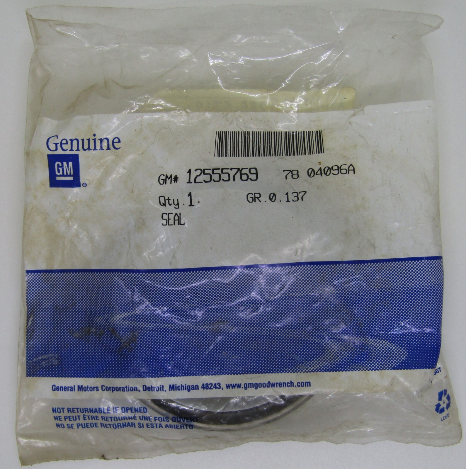 Genuine GM OEM Engine Crankshaft Seal 12555769 12595924 89018163 for ...