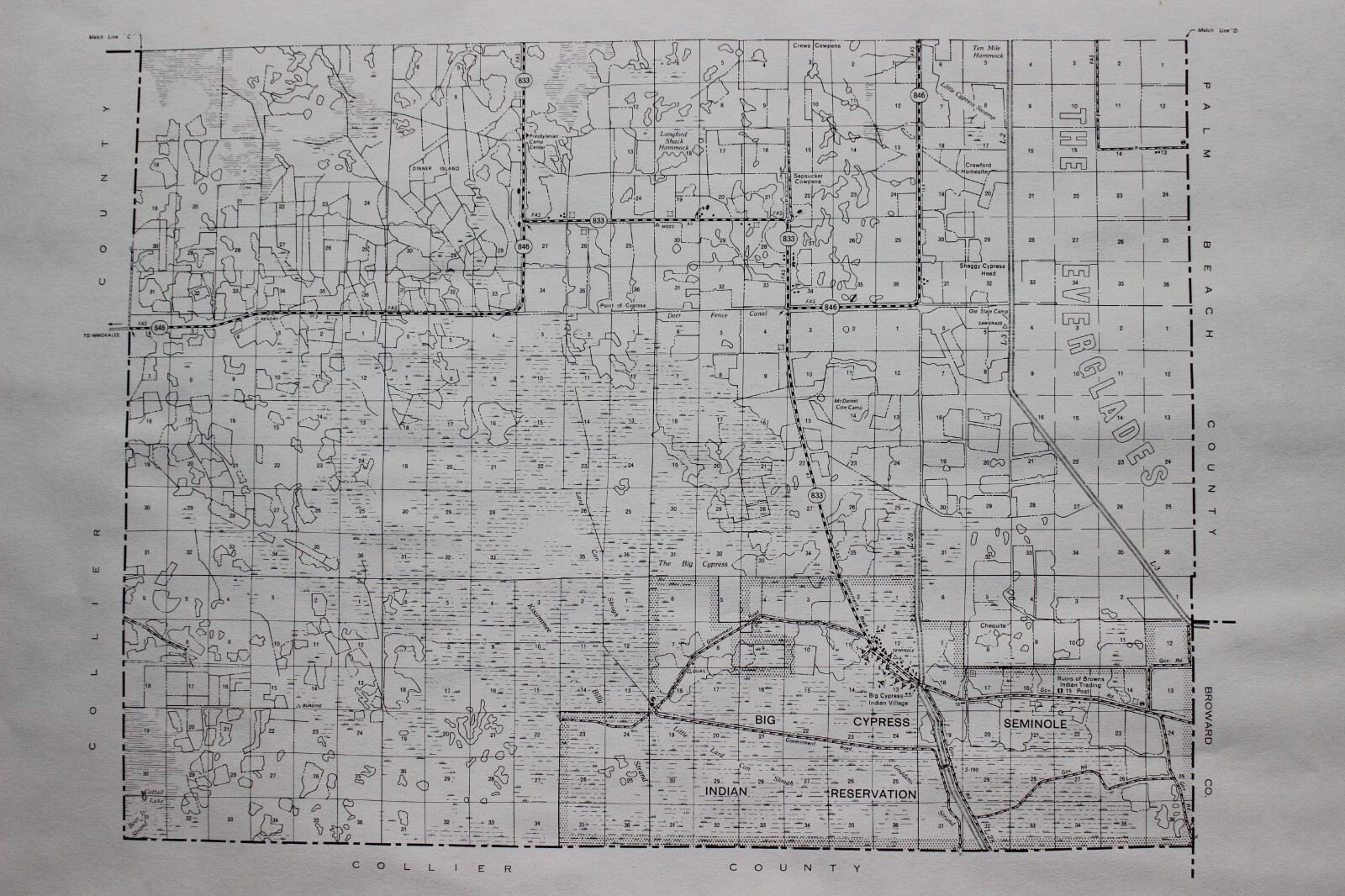 General Road Map of Hendry County Florida 1969 18x28" 2 Sheets | eBay