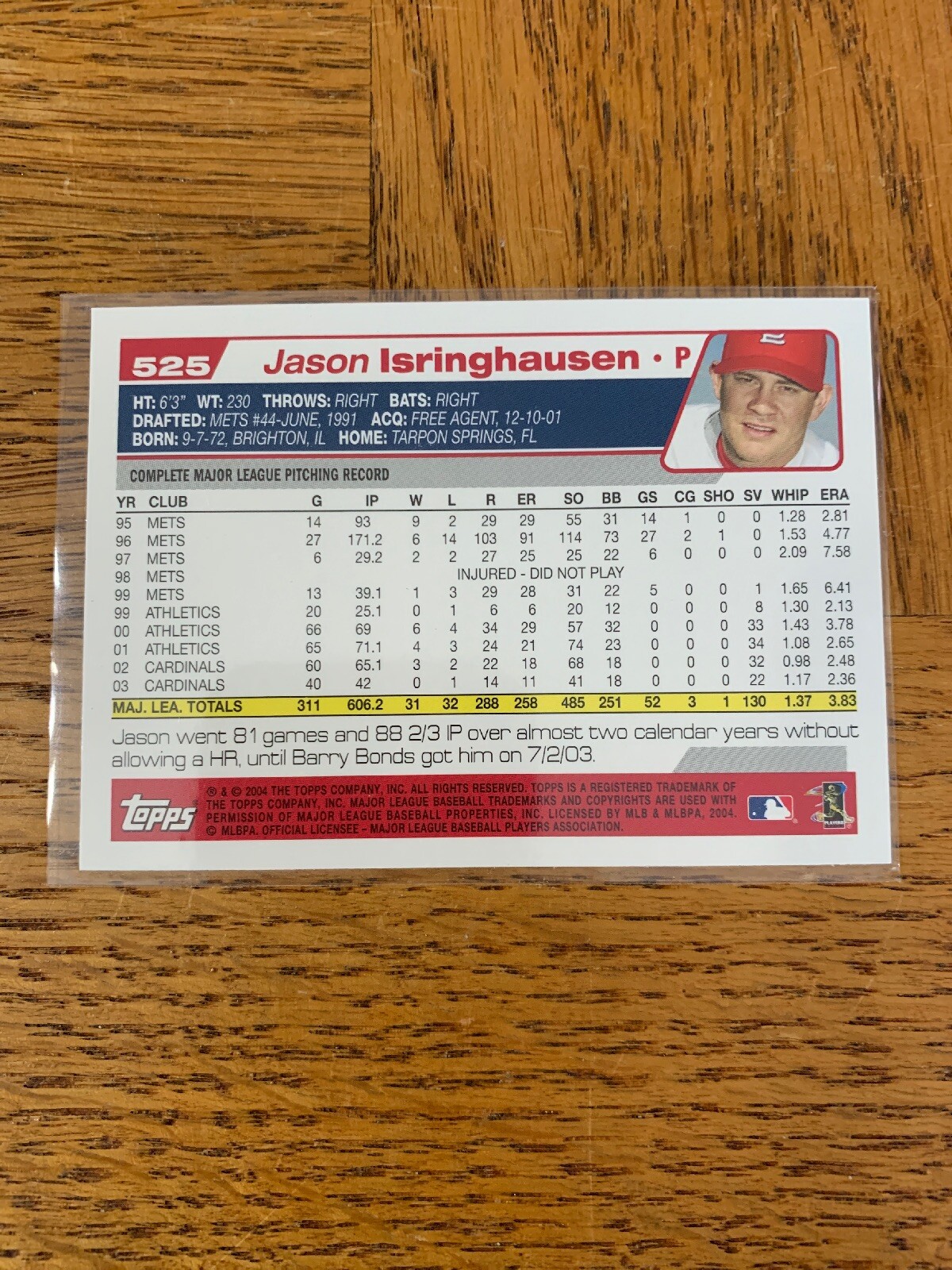Topps 525 Jason Isringhausen Card | eBay