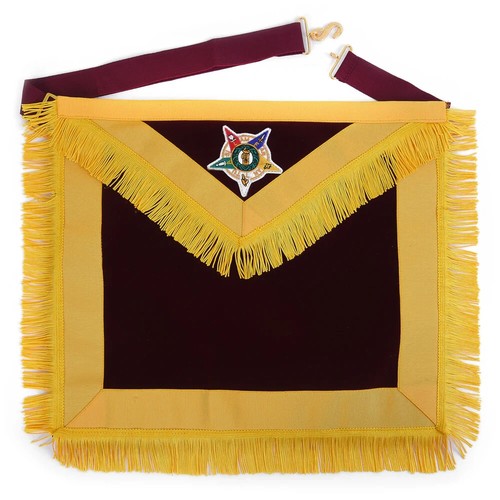 Order Of The Amaranth Apron - Maroon Velvet With Yellow Borders ...