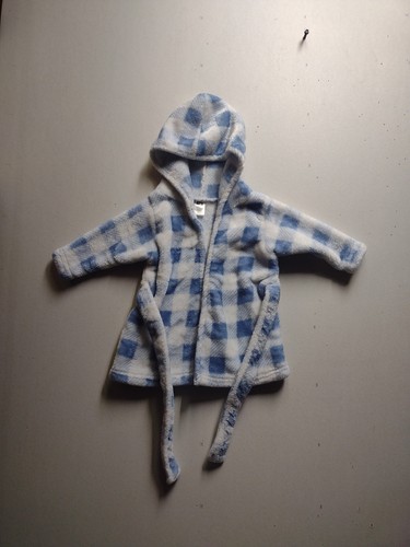HB Boys Bath Robe Baby/Toddler 0-9mos Blue/White Checkered | eBay