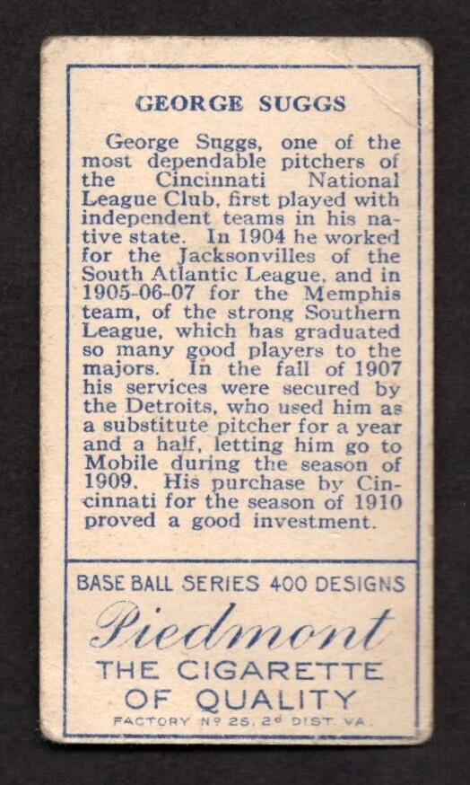 1911 T205 George Suggs Cincinnati | eBay