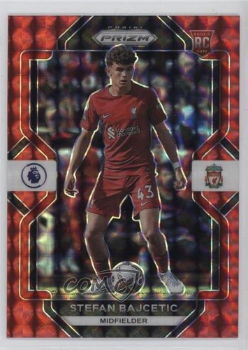2022-23 Panini Prizm Premier League Red Mosaic Stefan Bajcetic #196 ...