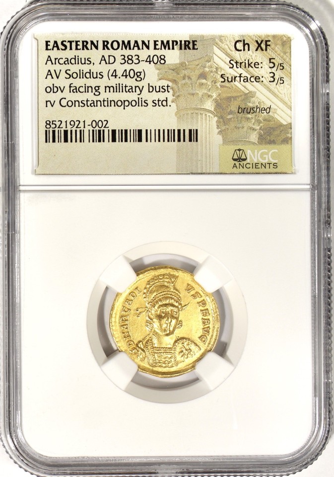 Roman Arcadius Gold AV Solidus 383-408 AD Certified NGC Choice XF-Strike 5/5! | eBay