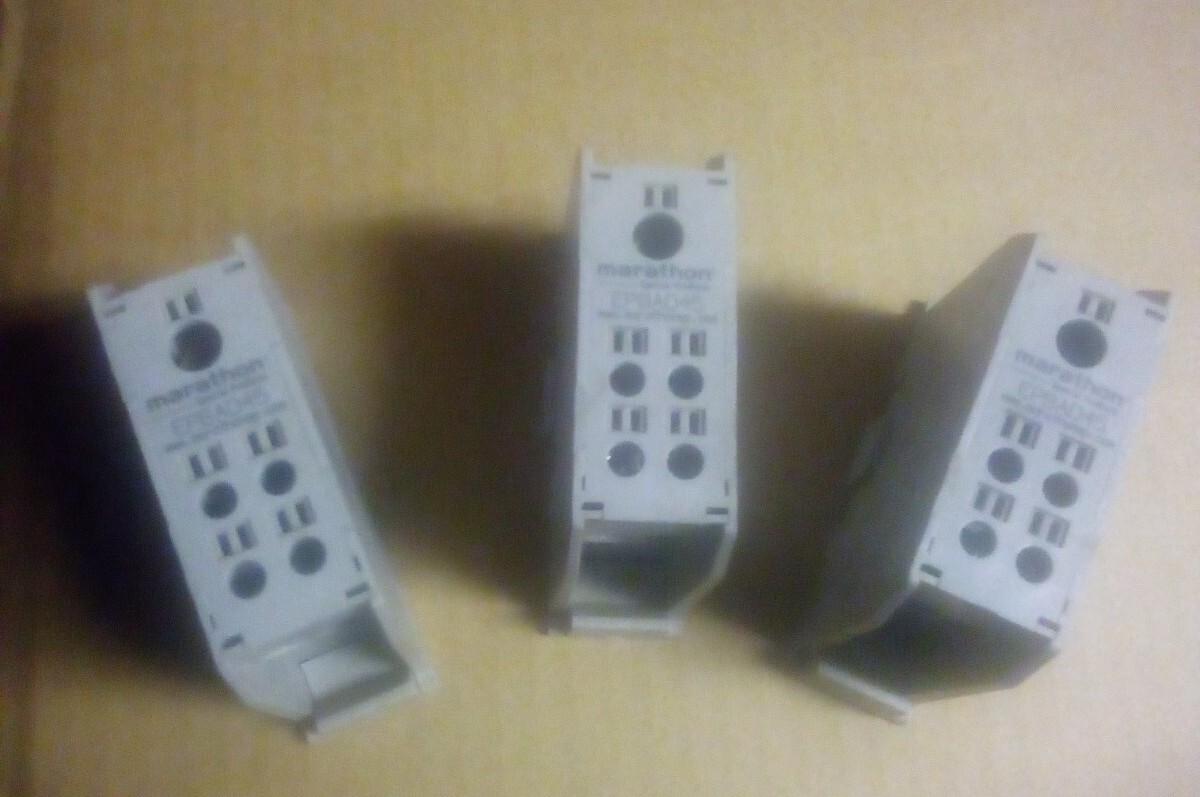 Lot of 3 Marathon EPBAD45 Power Distribution Blocks 200A 600V Gray | eBay