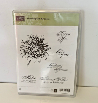 Stampin Up BLOOMING WITH KINDNESS Stamp Set Unmounted Rubber Floral ...