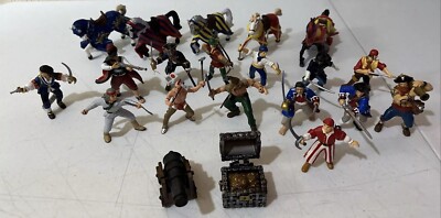 Vintage Papo Lot Of 21 Figures Indians Soldiers Pirates Navy Horses ...