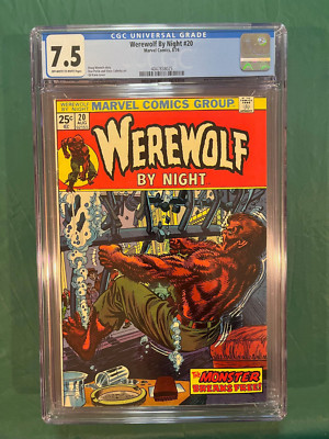 WEREWOLF BY NIGHT #20 CGC 7.5 Gil Kane Cover Doug Moench Story Marvel ...