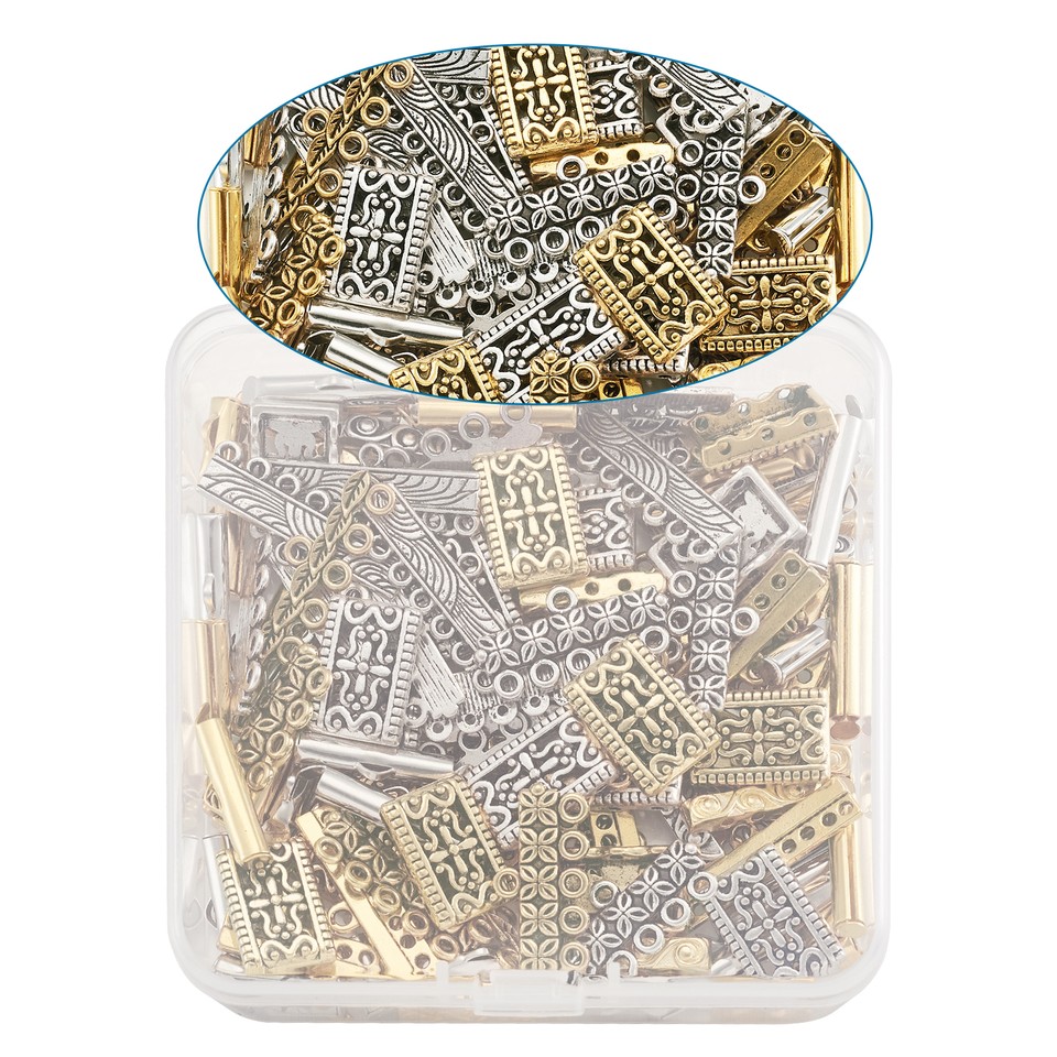 148pc Brass Magnetic Slide Lock Clasps Alloy Links /Iron Slide On End ...