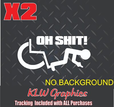 Wheel Chair Handicap Decal Sticker Funny Middle Finger Car Turbo Diesel ...