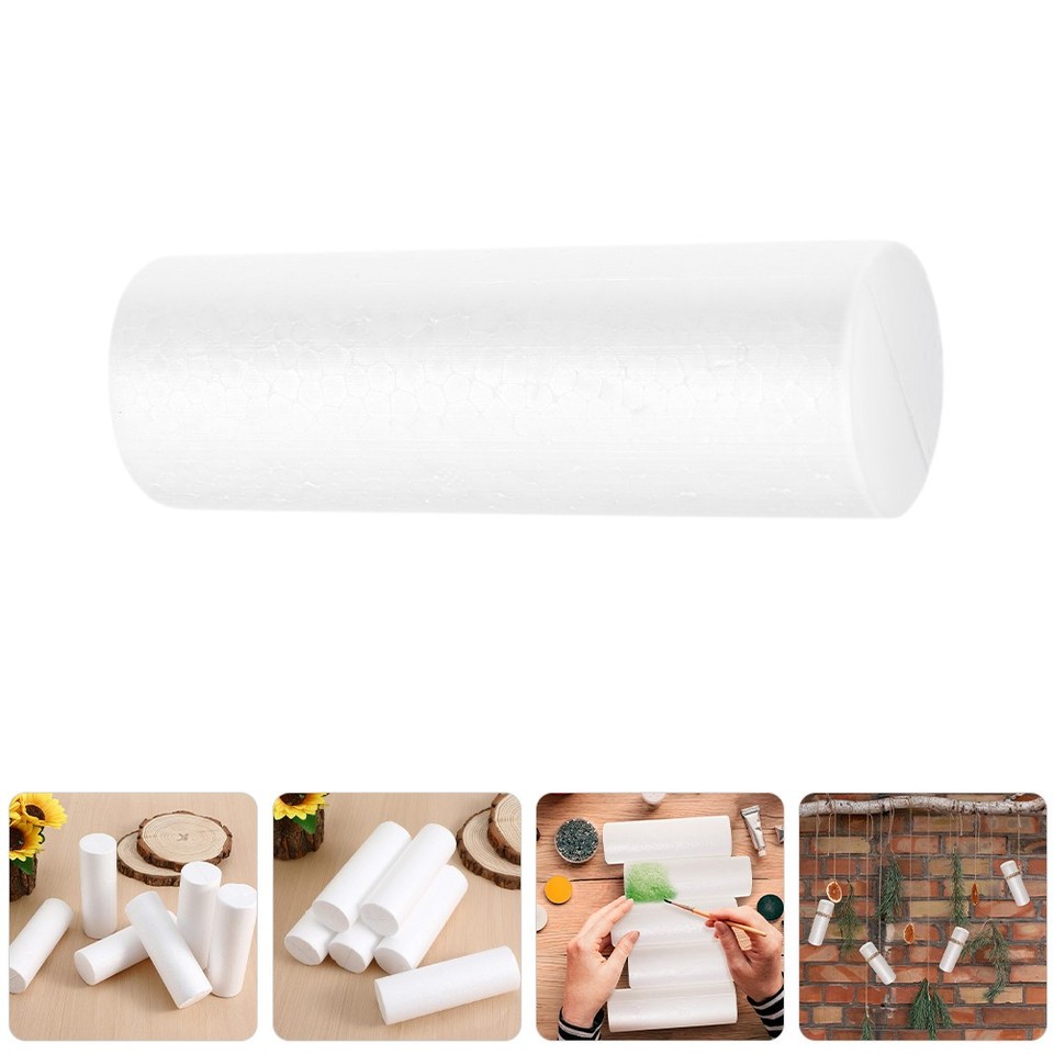 8 Pcs Floral Foam Cylinder Polystyrene Tubes Diy Craft Cylinders Blank ...