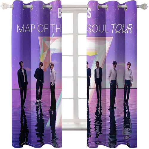 BTS Bangtan Korea Stars Bedroom Curtain Ring Blackout Door Decor UV ...