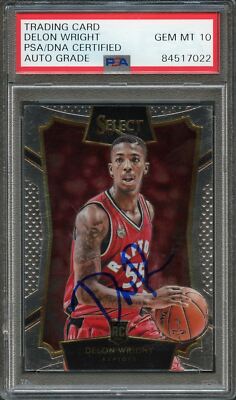 2015-16 Select Basketball #82 Delon Wright Signed Card AUTO 10 PSA ...