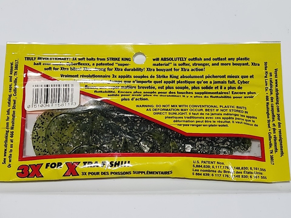 Strike King 3X Super Floating Soft Baits 7.5" Ribbon Tail Worm ...