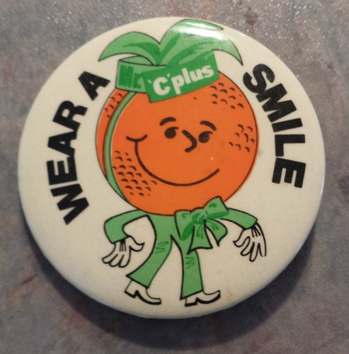 Sunkist 'C' Plus Orange Soda "Wear A Smile" Pinback 1980s 2 1/4" | eBay