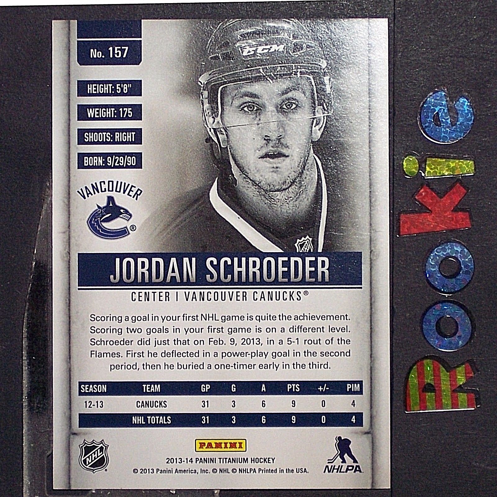 2013-14 Panini Titanium - Retail #157 Jordan Schroeder /299 (RC) for ...