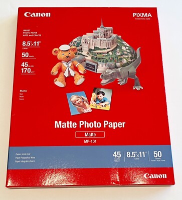 Canon Photo Paper Matte Pixma Photo Paper 8.5" x 11" - 50 Sheets | eBay