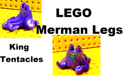 LEGO Minifigure Merman Legs TENTACLES Purple Gold Chain Belt KING Sea ...