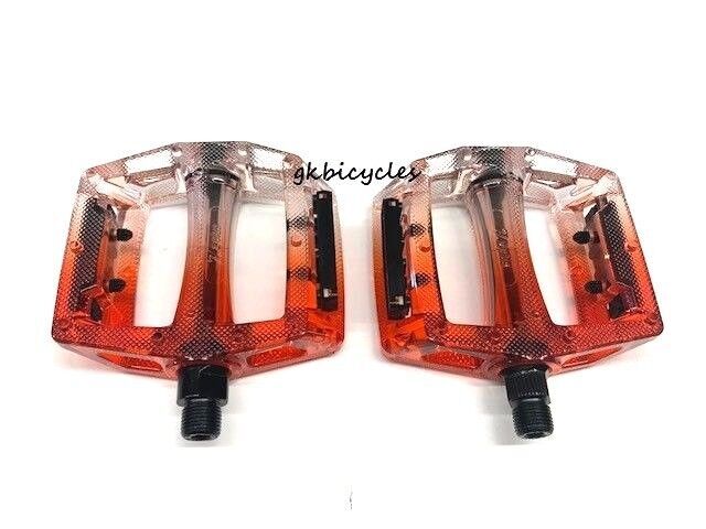 Clear Two Tone Gradient Wide Platform Bicycle Pedals 9/16" MTB BMX ...