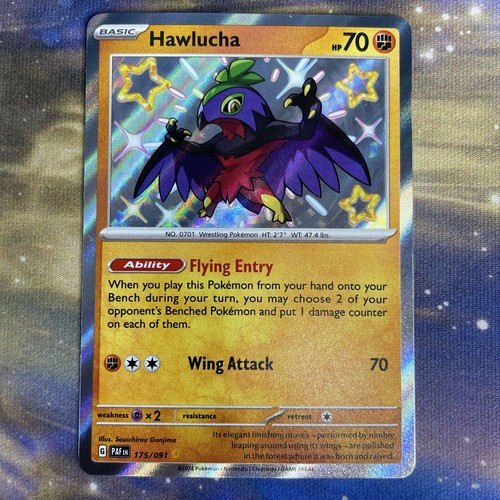 Pokémon Card - Hawlucha 175/091 Shiny Holo Rare Paldean Fates - Near ...