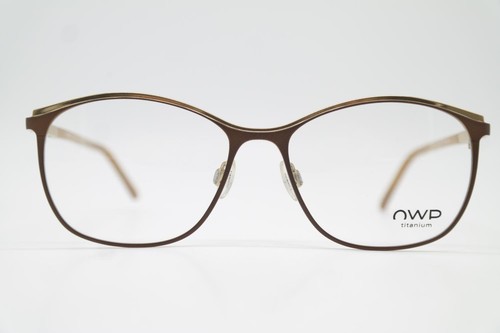 Eyeglasses OWP 1761 Titanium Bronze Gold Brown Oval Frame New | eBay