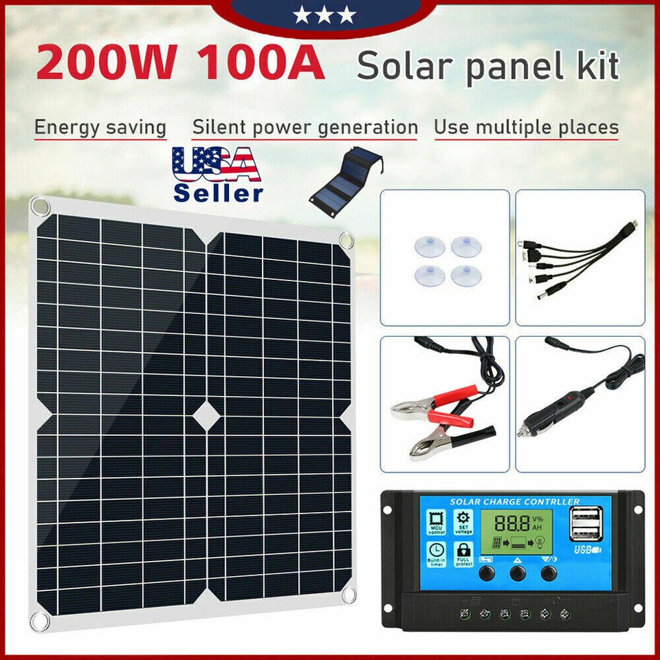 16000W Complete Solar Panel Kit w/ Controller&Inverter Home 110V Off ...