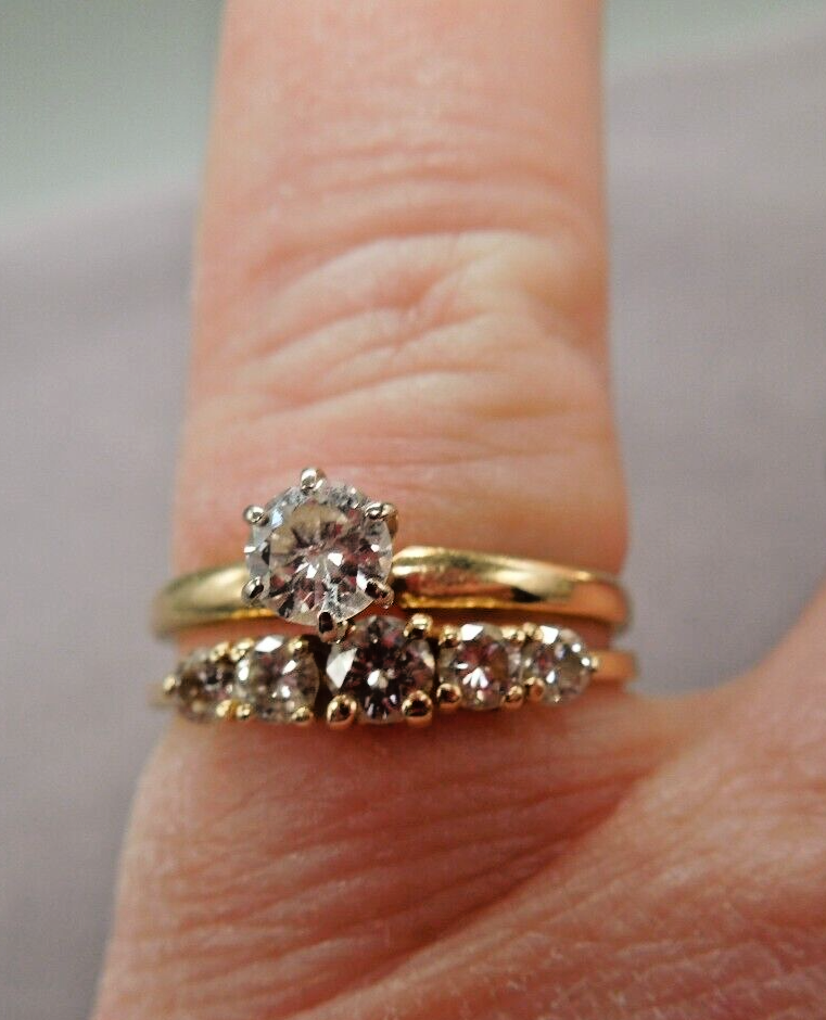 Estate 14k Yellow Gold Natural Diamond Brilliant Cut Solitaire ...