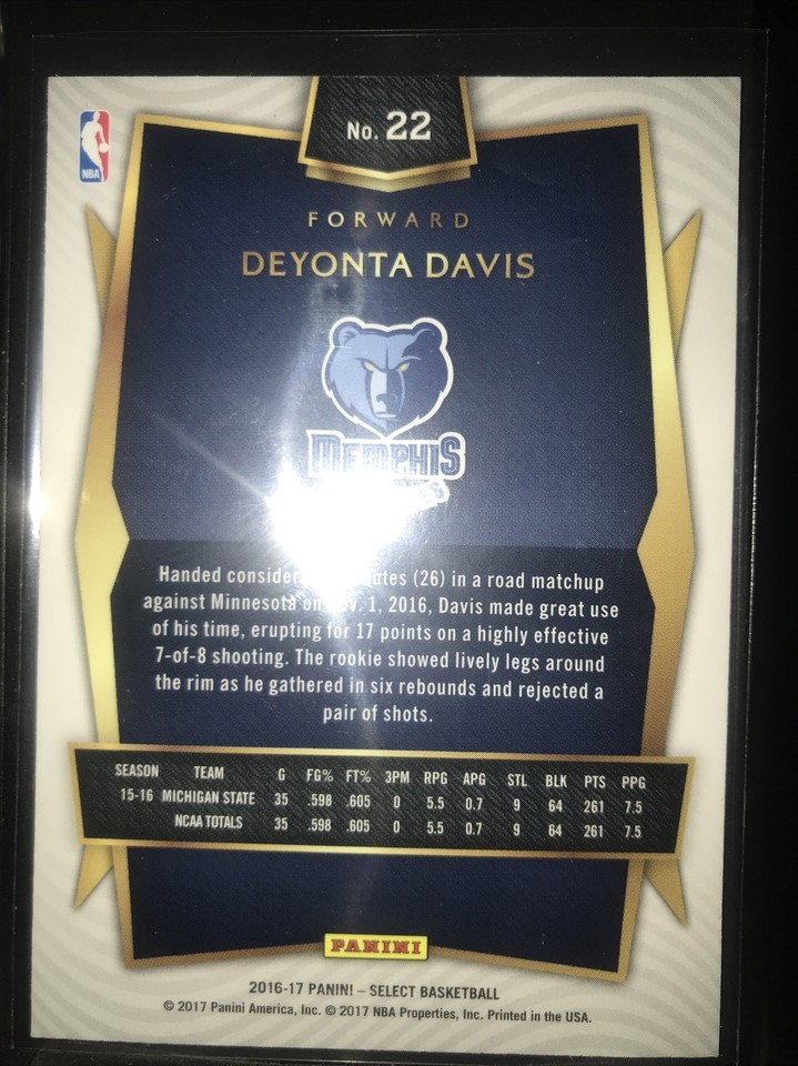 2000 1617 Deyonta Davis rookie card Select | eBay