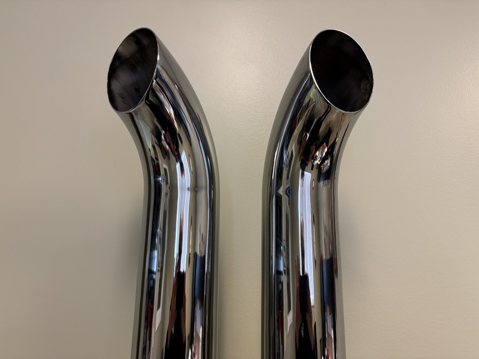 Chrome Stacks 4 Inch Curved Pipe 4"X70” Chrome Exhaust (Pair) Free ...