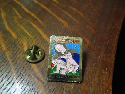 Christmas 1989 USPS Postage Stamp Lapel Pin - Vintage Carrucci National ...