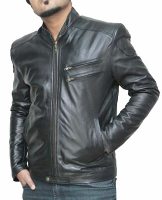 Mens Black Rider Jacket Real Lambskin Leather Motorcycle Biker Casual ...