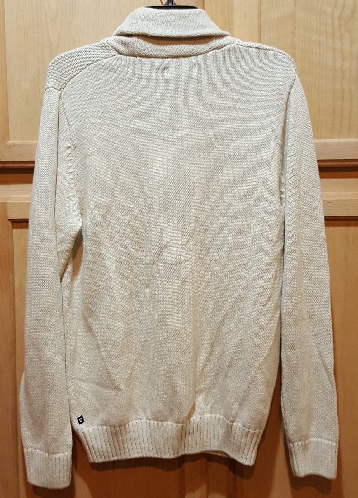 Chaps 63712 Oatmeal Heather Combed Cotton Shawl Cardigan - MSRP $80 | eBay