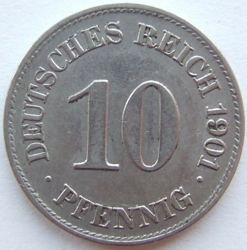 Coin German Empire Empire 10 Pfennig 1901 E in Extremely fine | eBay