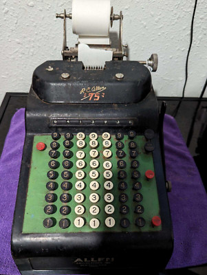 Vintage R. C. RC Allen Business Machines Adding Machine Model #75 Needs ...