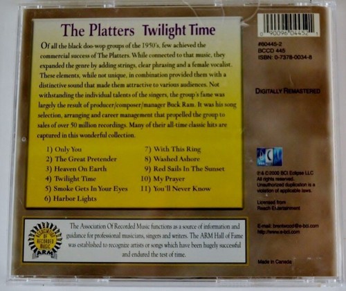 The Platters Twilight Time Music CD 90096044521| eBay