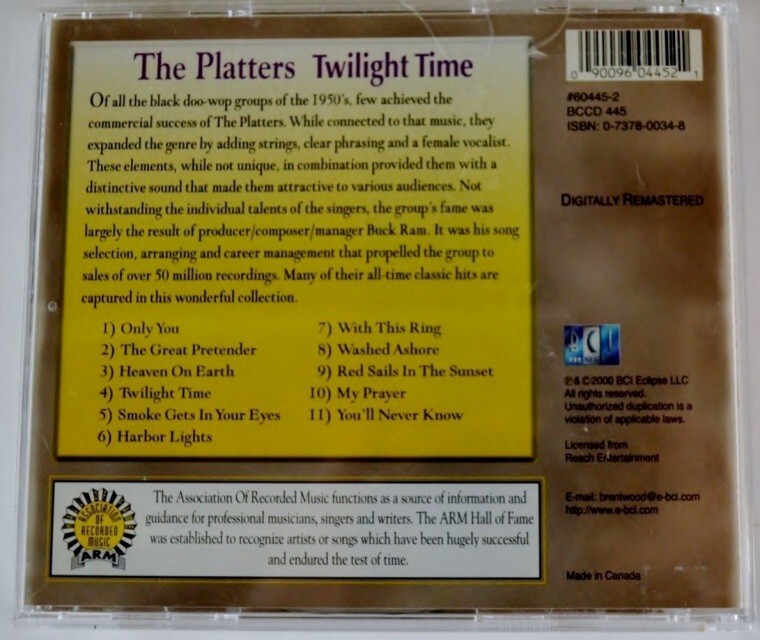 The Platters Twilight Time Music CD 90096044521| eBay