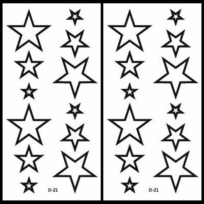 Black Outline Star Tattoos