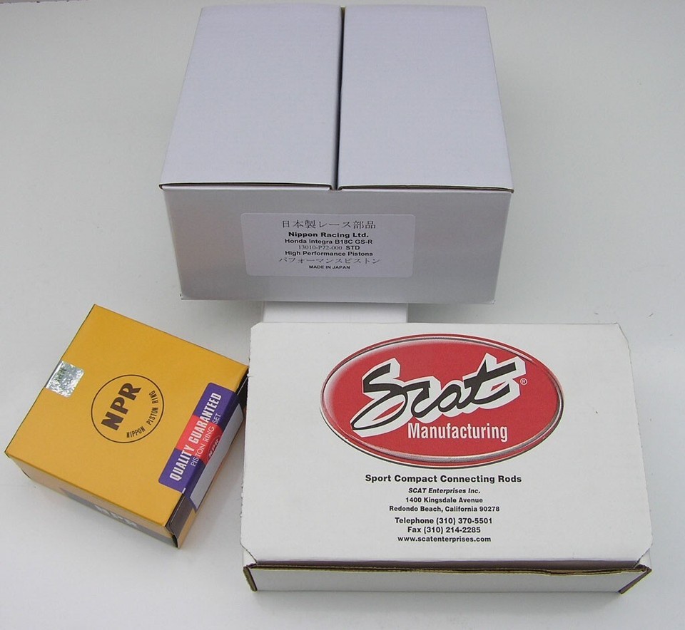 NIPPON RACING GSR P72 PISTONS SCAT H-BEAM RODS 82MM OVERSIZE B16A B16 ...