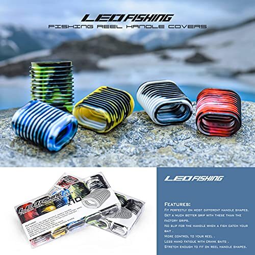 10pcs Rubber Fishing Reel Handle Grip Cover Non-Slip Baitcaster (5 Mix ...