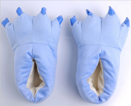 Adult Kids Animal Monster Feet Slippers Claw Dinosaur Paw Plush Funny ...