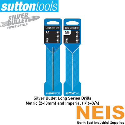 SUTTON TOOLS Silver Bullet Long Series Drill Bits Metric/Imperial D110 ...