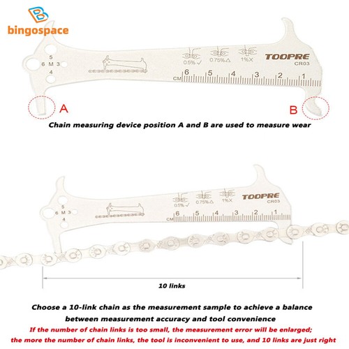 MTB Bike Chain Wear Indicator Ruler Bicycle Chains Gauge Measurement ...