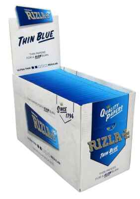 Rizla BLUE Regular Original Small Rolling Papers Packs, 50/100 GENUINE ...