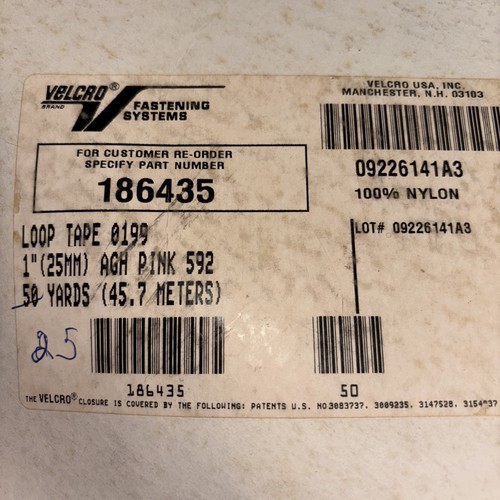 By The Yard Pink #592 Velcro 1" Wide Loop Side Only Sew On And Hook 086 ...