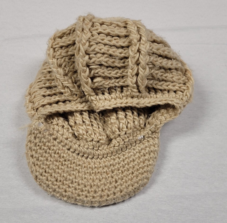 Women's Knit Poor Boy Style Pom-Pom Hat Tan One Size Beanie Cap | eBay