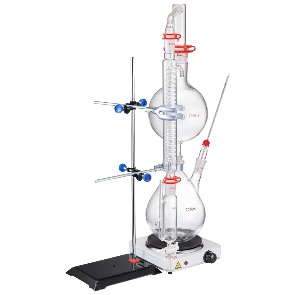 Essential Oil Distillation Kit,2000ml Distillation Apparatus,3.3 Boro ...