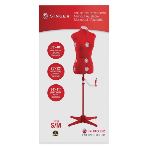 Singer RED ADJUSTABLE DRESS FORM Size S/M 4-10 NEW IN BOX | eBay