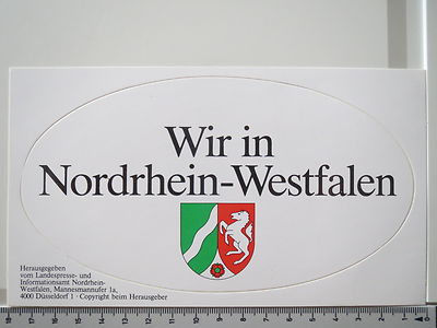 Aufkleber Sticker Wir in Nordrhein Westfalen - NRW - Wappen (M1209 ...