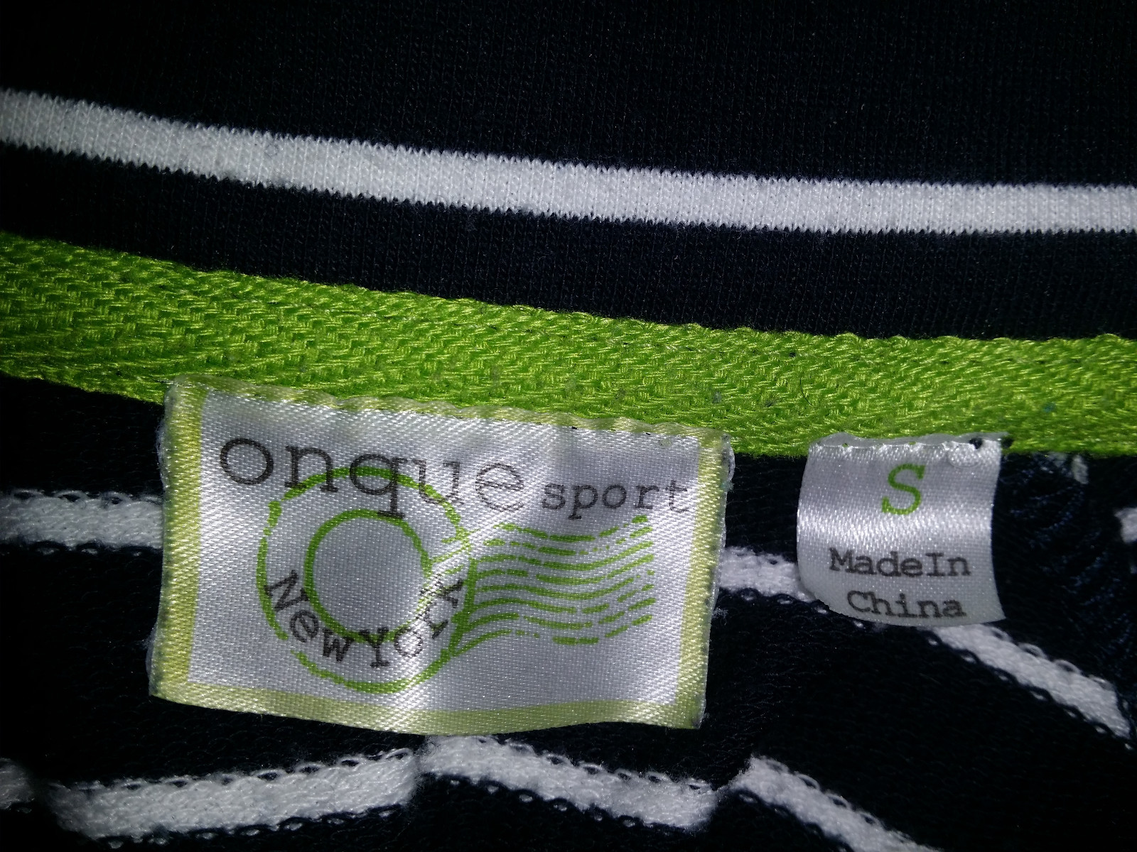 Onque Sport NY Womens Striped Knit Full Zip Jacket Long Sleeve Sz. S | eBay