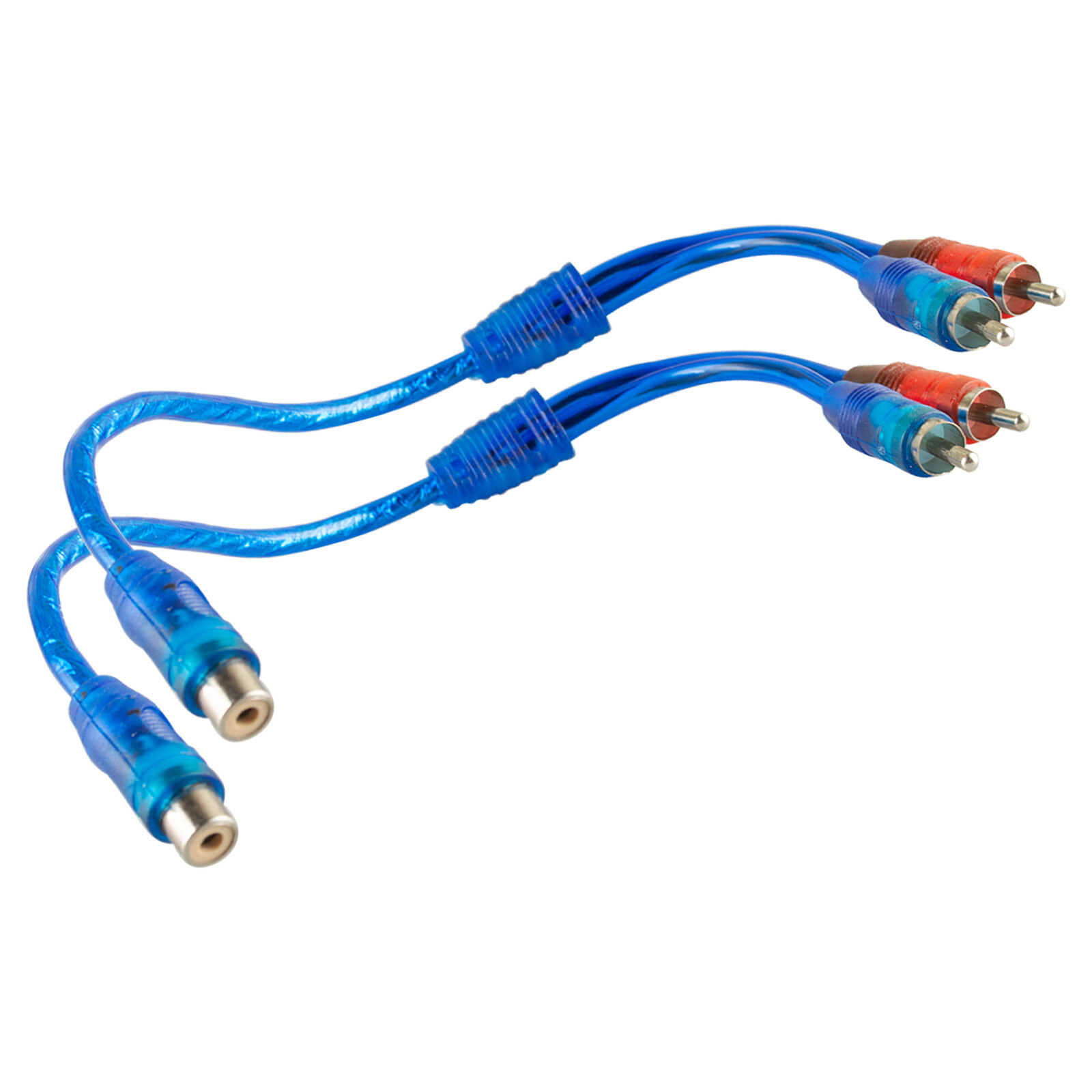 2pcs RCA Y Splitter Audio Jack Cable Adapter 1 Female to 2 Male ...